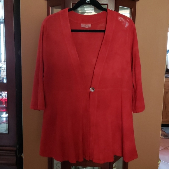 Cottonways | Tops | Cottenways Red Cotton Jacket | Poshmark